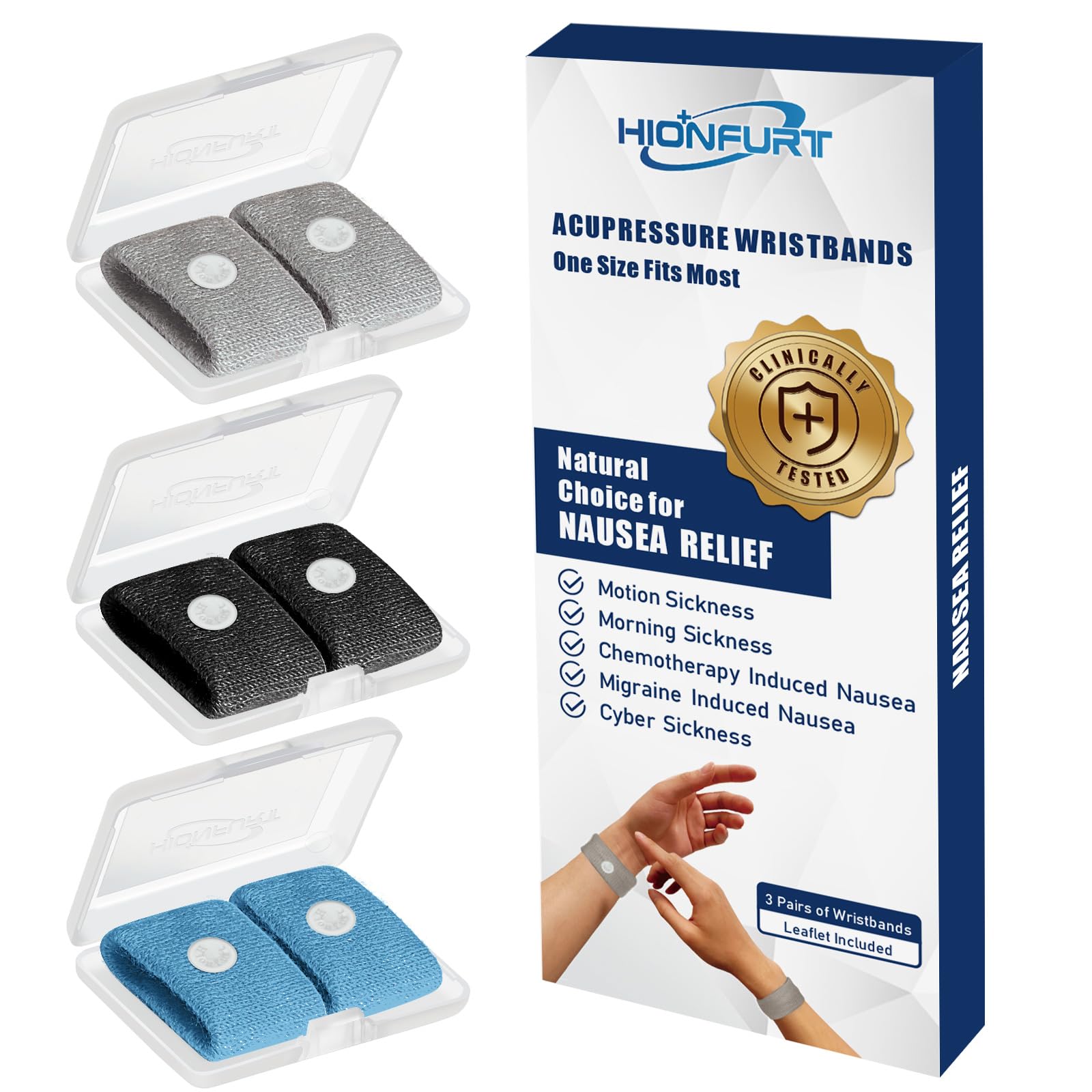 Amazon.com: Hionfurt Motion Sickness Bands Anti Nausea Wristband for ...