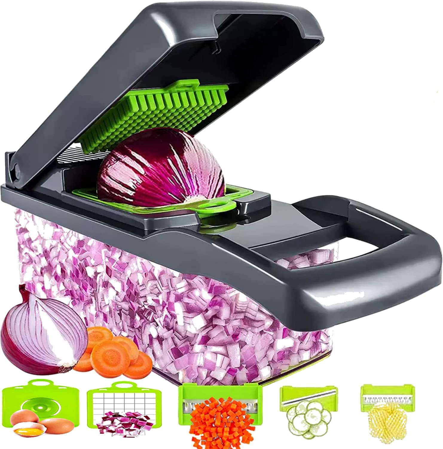 Amazon.com: BROCHE Vegetable Chopper - Pro Onion Chopper - 12 in 1 ...
