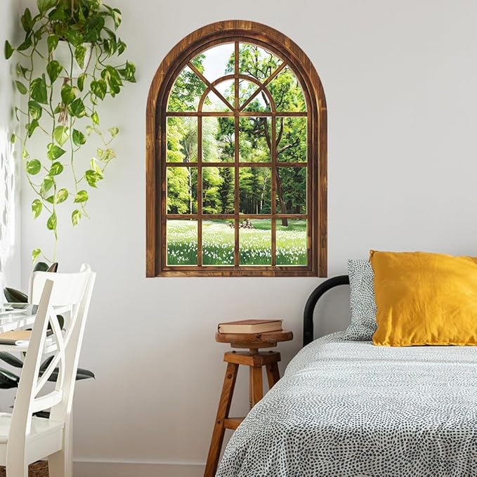 Amazon.com: ZARROUEA 3D Wall Stickers Fake Window Wall Stickers,Arched ...