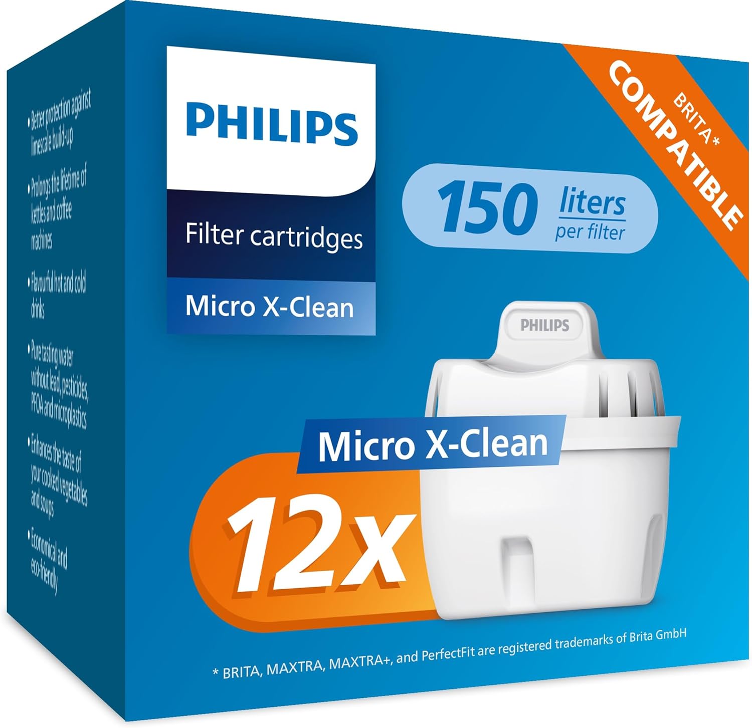 Philips Micro X Clean Water Filter AWP213/10, 12 Replacement Filters ...