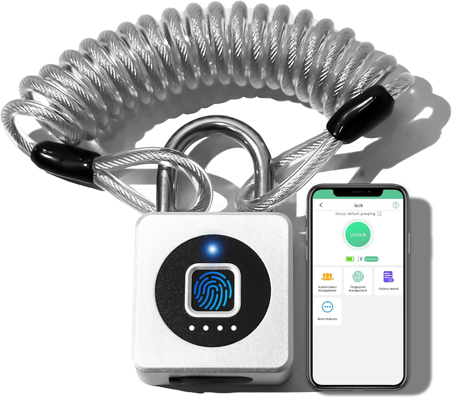 Pothunder Fingerprint Padlock, Fingerprint Lock with APP, Padlock with ...