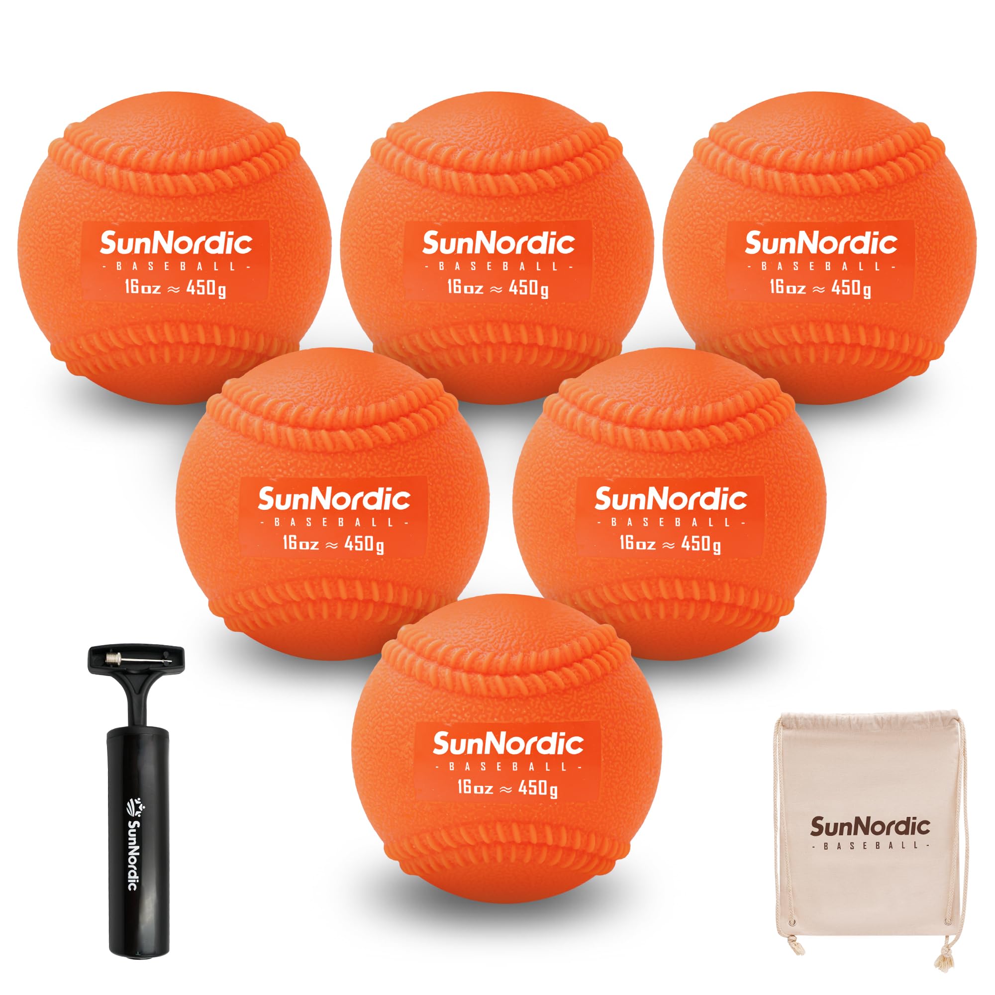 Snapklik.com : SunNordic 6/9 Pack Seams Weighted Baseball Set