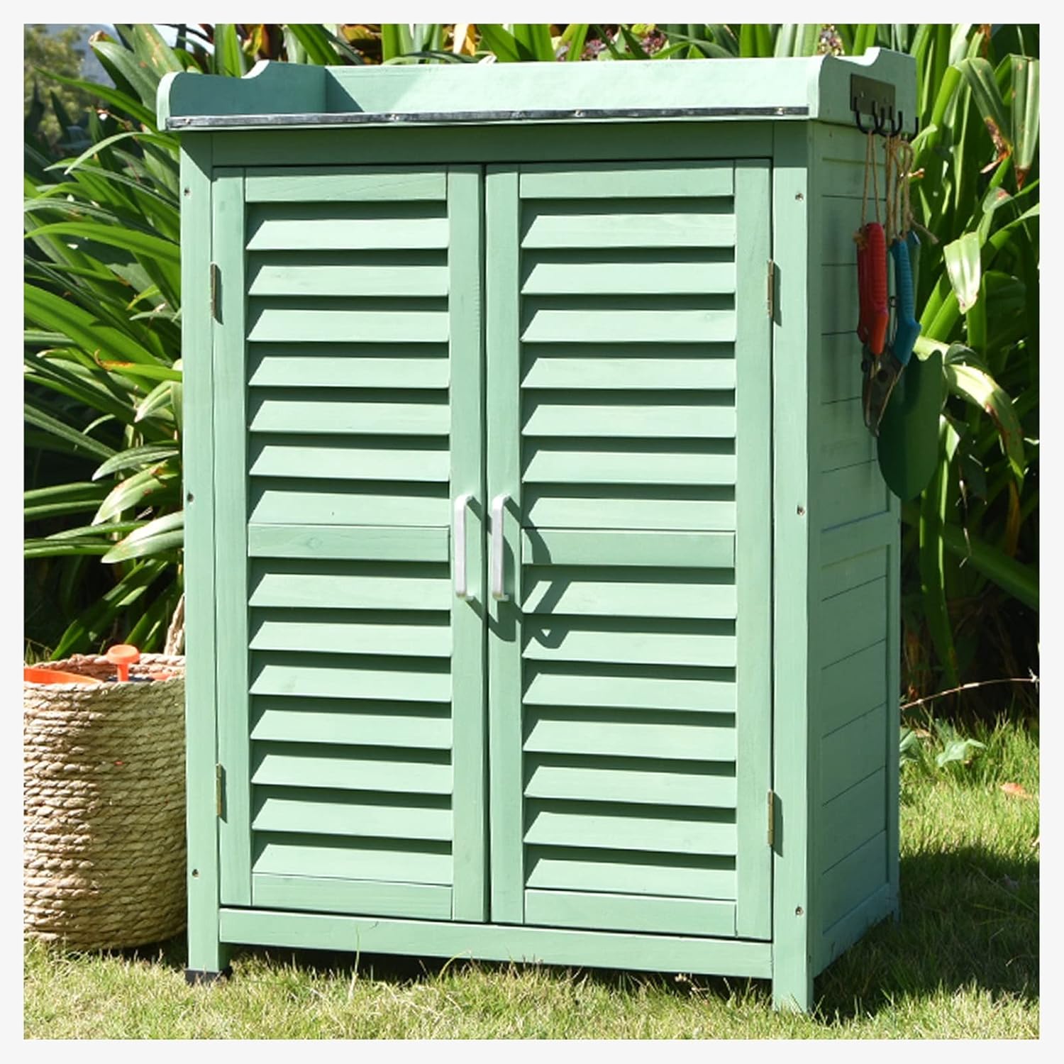 Amazon.com: Outdoor Work Station Tablewith Potting Benches Outdoor ...