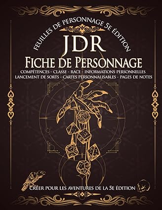 Amazon.fr - JDR Journal : Feuilles de personnage 5e édition: Fiche de ...