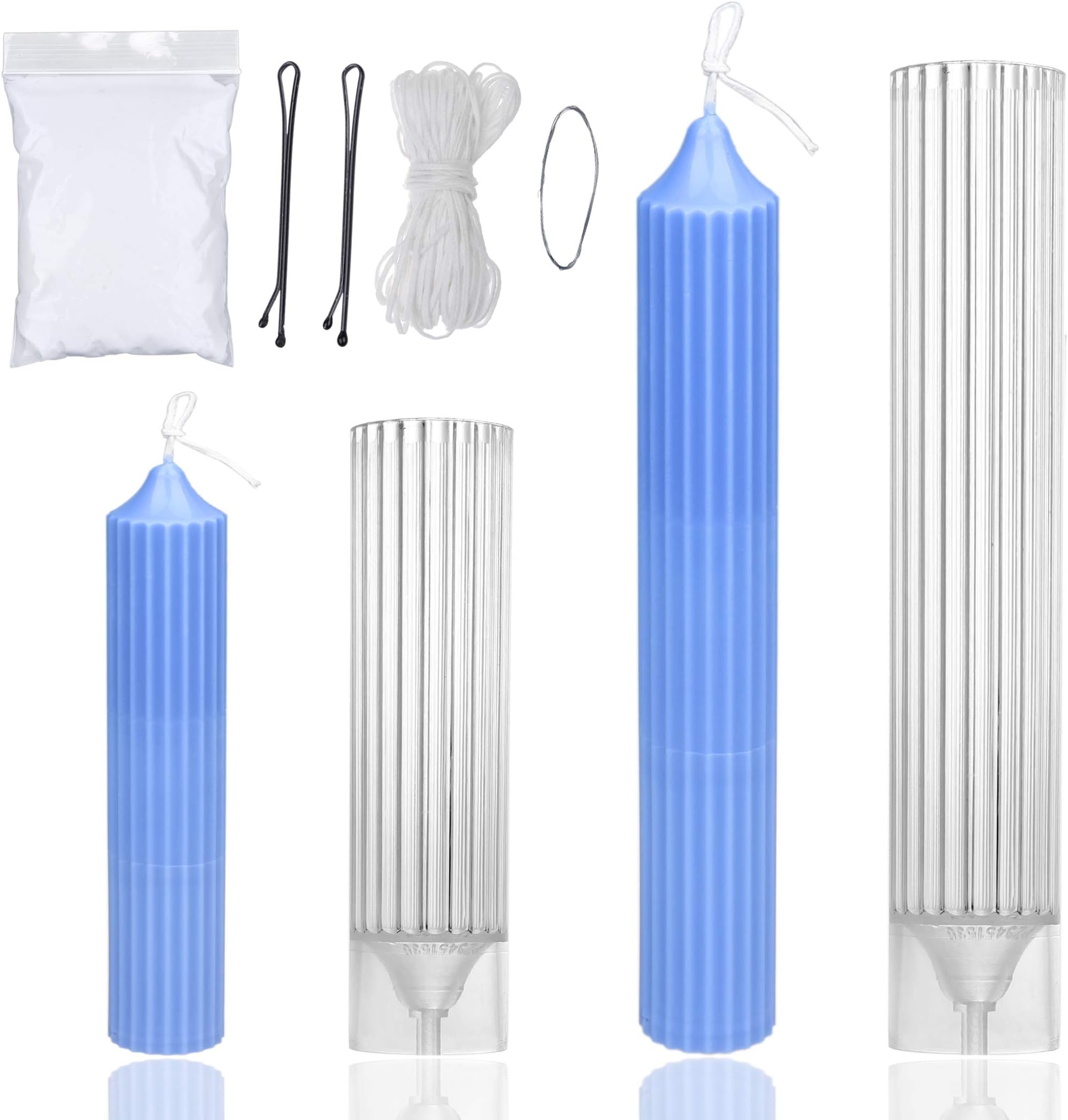 Amazon.com: 2 Pieces Taper Candle Mold Cylinder Candle Moulds Pillar ...