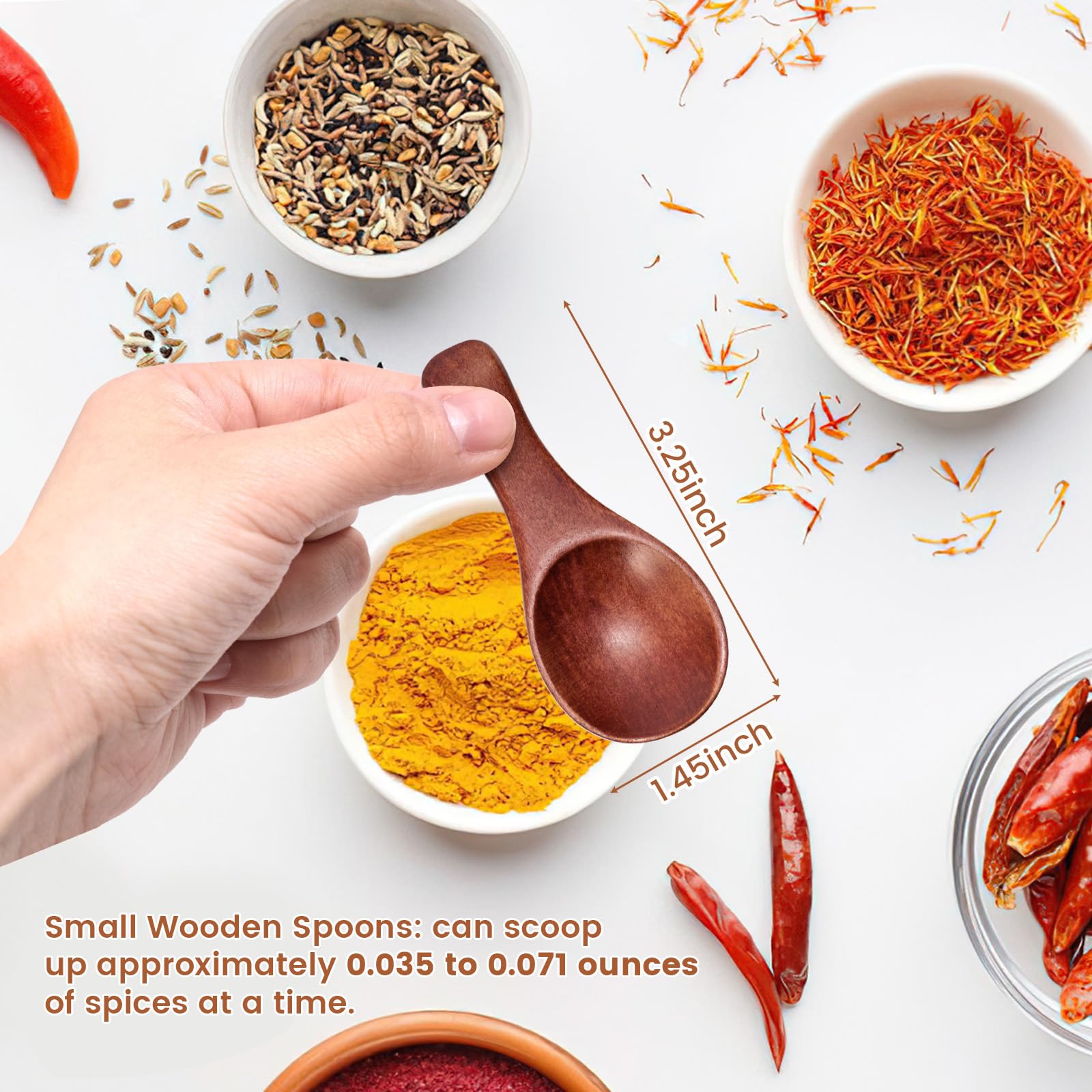 Snapklik.com : 10PCS Small Wooden Spoons, 3.25 Inch Wooden Teaspoons ...