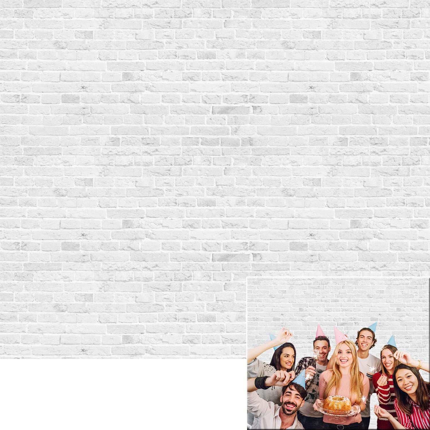 Amazon.com : White Brick Wall Backdrop 10x8ft Rustic Vintage White ...