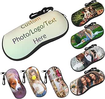 Amazon.com: Custom Eyeglasses Case Personalized Photo Logo Text Name ...
