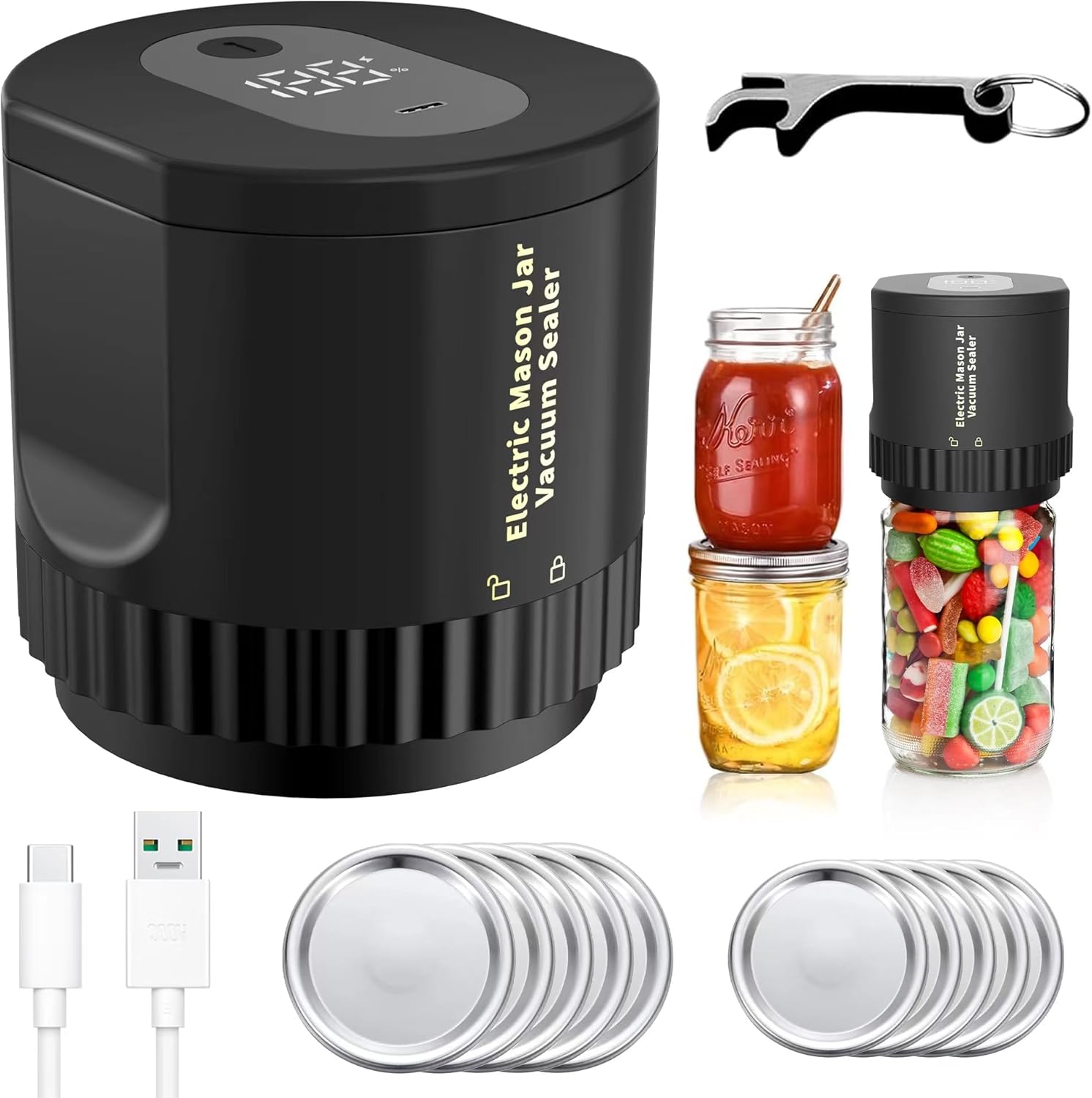 Generic Electric Mason Jar Vacuum Sealer, Cordless Vacuum Sealing ...