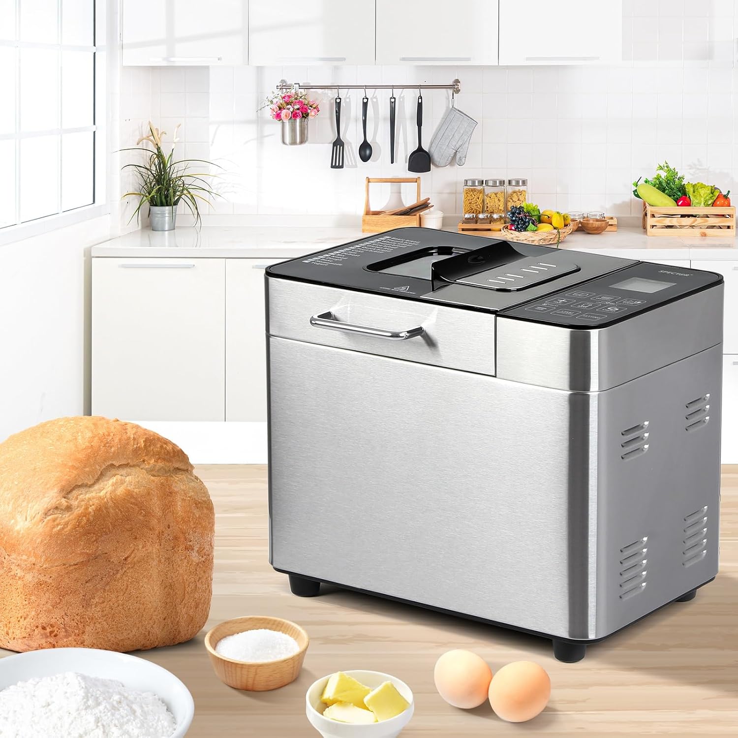 Spector Automatic 2L Bread Maker, Non Stick Healthy Mixer with Bread ...