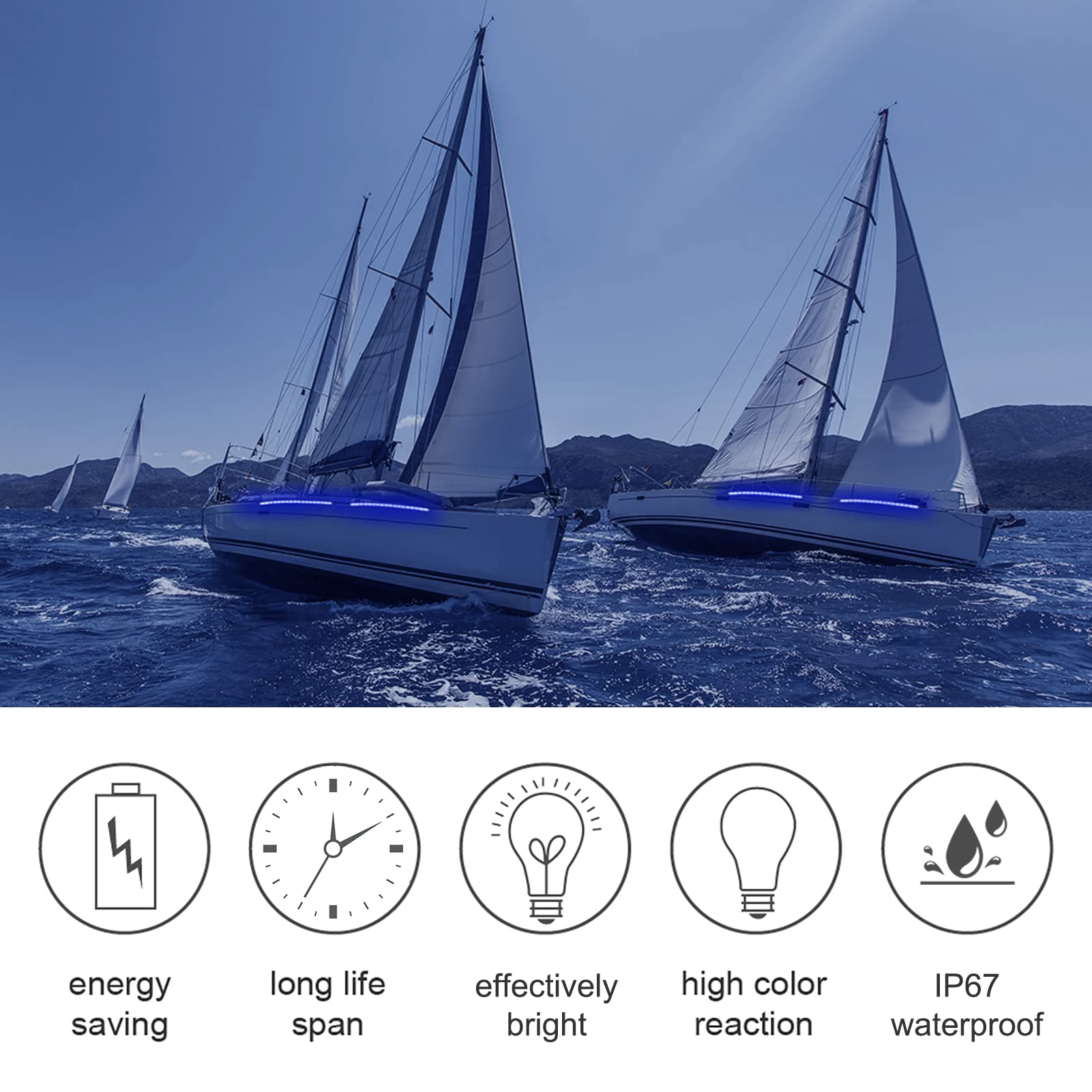 Snapklik.com : Obcursco LED Pontoon Boat Lights, IP67 Waterproof ...