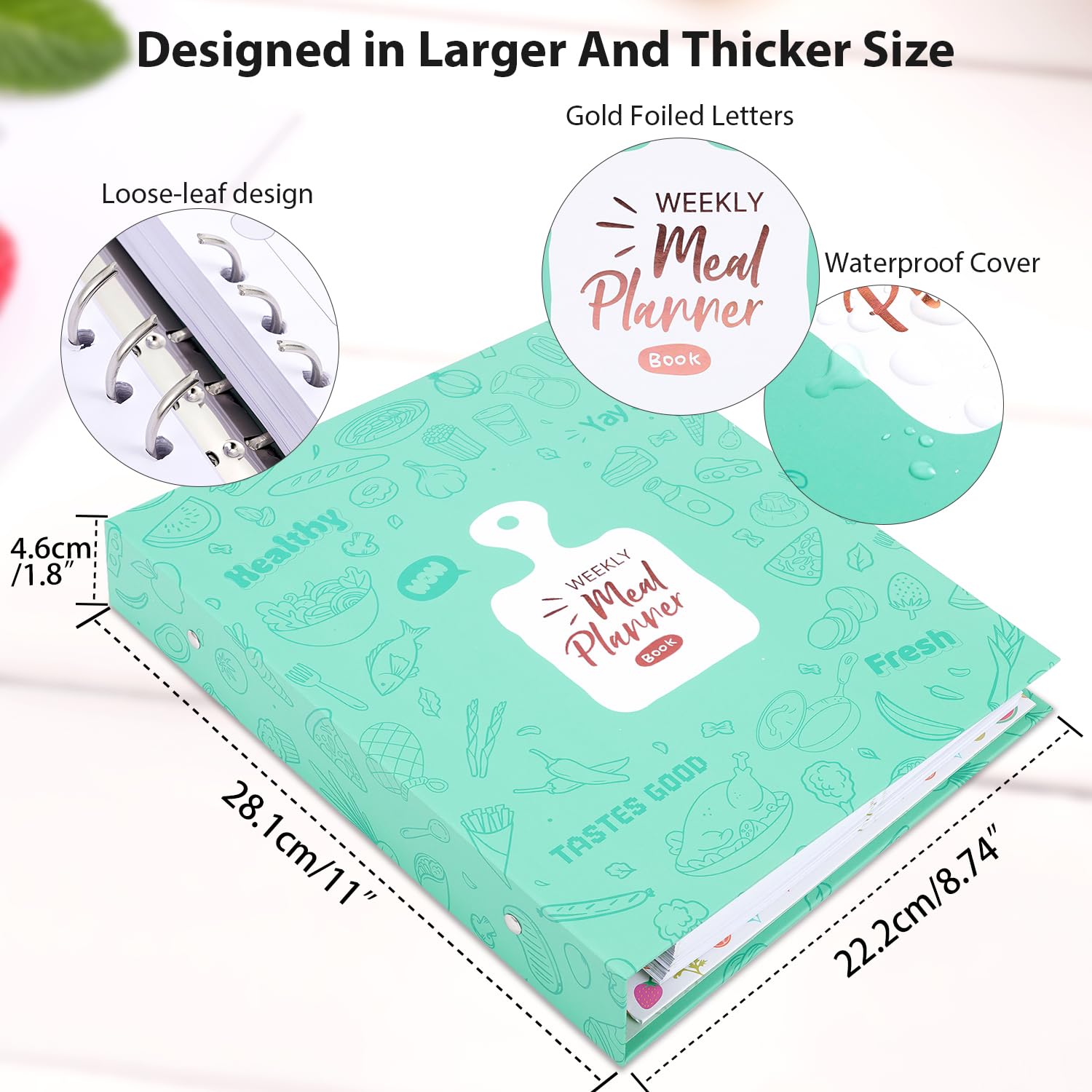 Snapklik.com : Large Weekly Meal Planner Notebook,Binder Design,324 ...