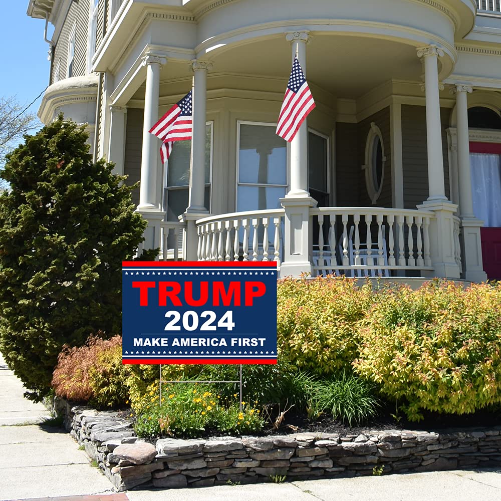 Snapklik.com : MEGA FORMAT Trump 2024 Yard Sign, 12" X 18" Double Sided