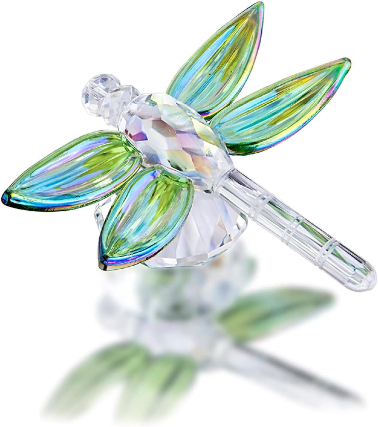 Amazon.com: FONSMAY Glass Crystal Green Dragonfly Figurine Animal ...
