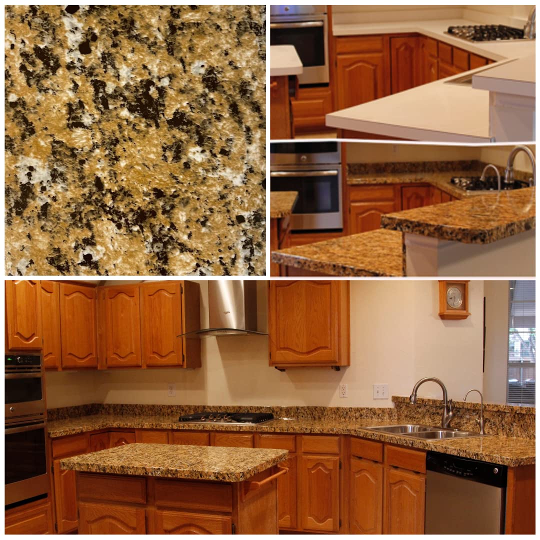 Amazon.com: Ez Faux Decor Gold Granite | Kitchen Peel & Stick ...