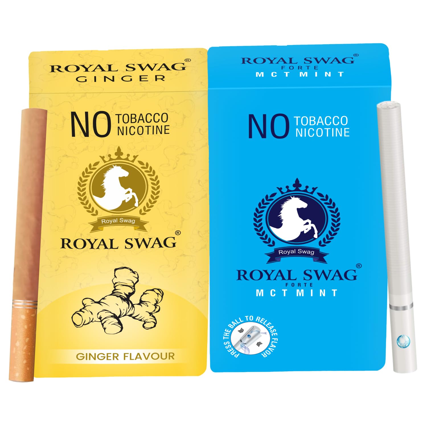 Buy ROYAL SWAG Natural Herbal Cigarettes Ginger, Mint Flavour (20 ...