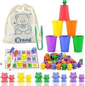 Amazon.com: Bmag Counting Bears with Matching Sorting Cups, Preschool ...