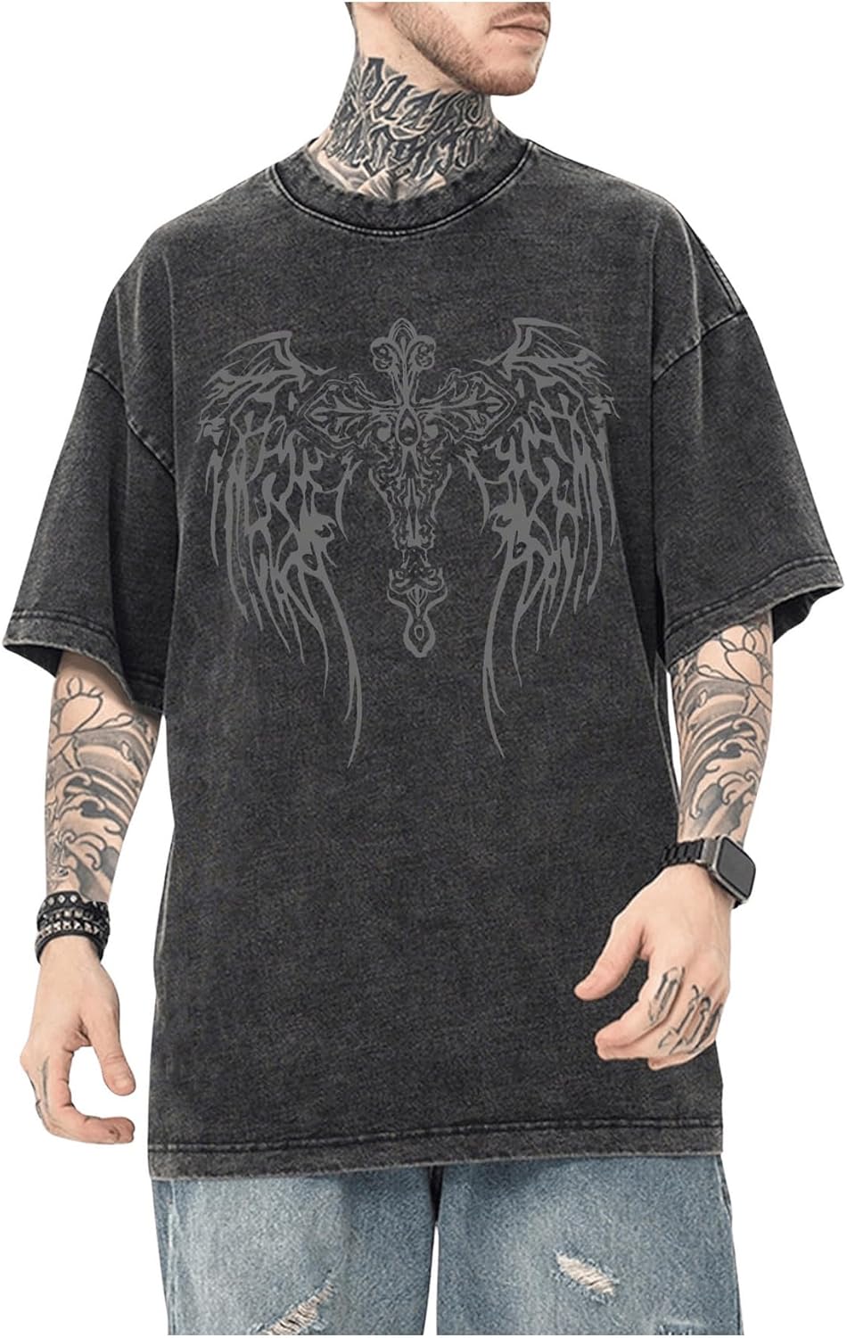 SOLY HUX Men's T-Shirts Vintage Oversized Short Sleeve Tees Streetwear Graphic Tshirt Tops ...