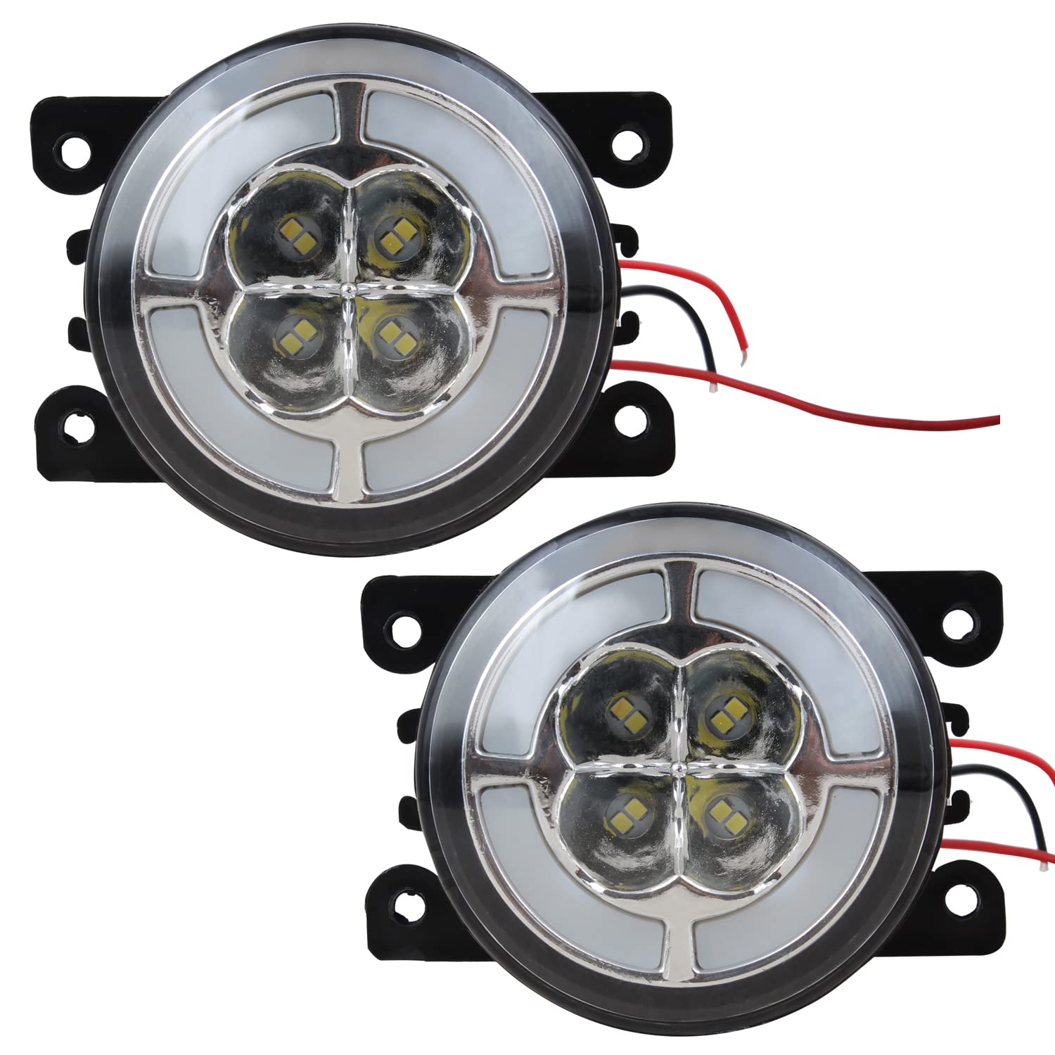 Allextreme EXSLD02 Round LED Fog light with High Low Beam Pattern ...