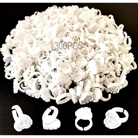 Amazon.com: 300 PCS Glue Rings for Eyelash Extension, Lash Glue Rings ...