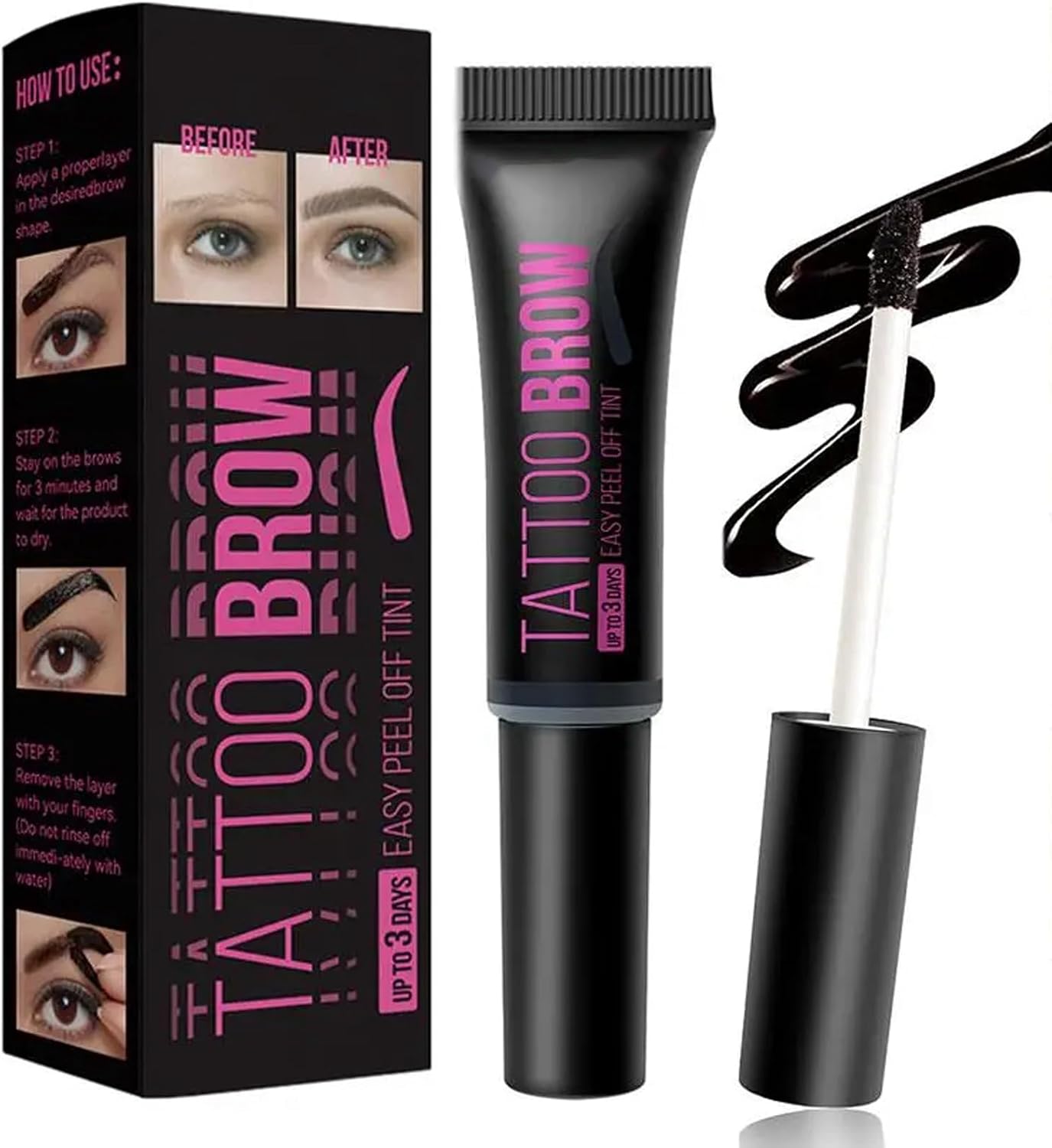 Peel Off Eyebrow Tint - Eyebrow Gel Tint Kit - Semi-Permanent Colour ...