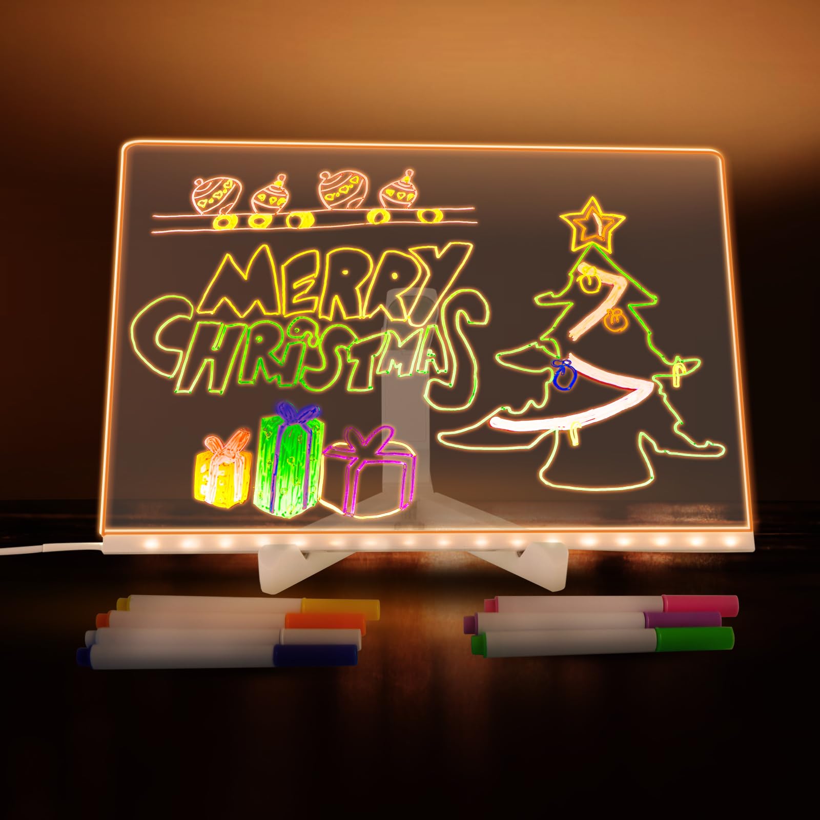 Amazon.com : LED Note Board with Colors, Acrylic Dry Erase Board with ...