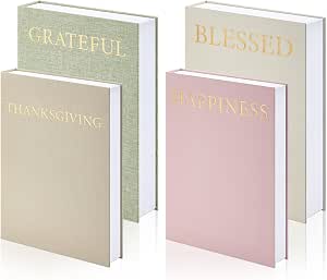 Amazon.com: Sabary 4pcs Linen Covered Decorative Books Aesthetic Faux ...