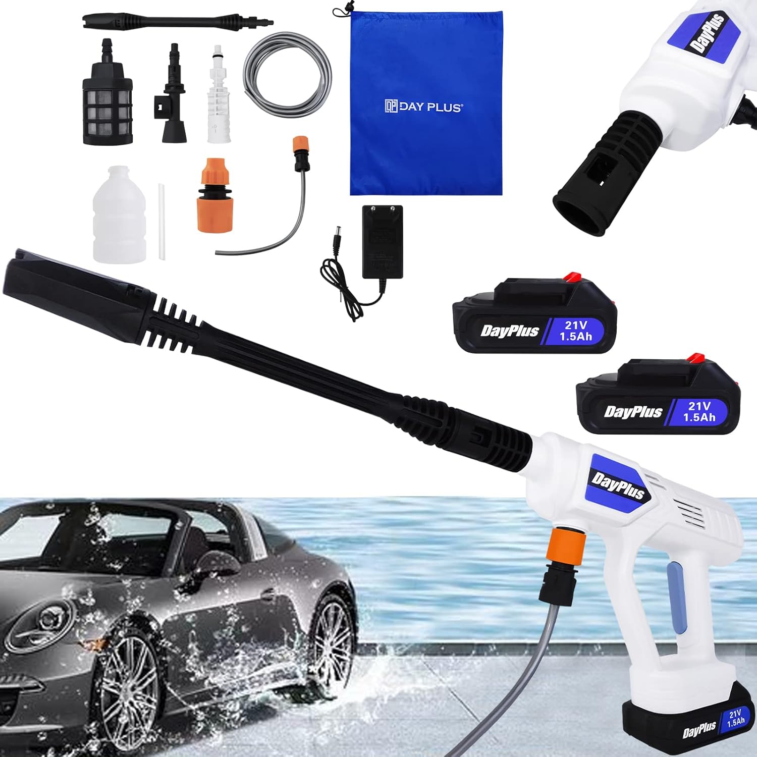 Idropulitrice senza fili ZanGe con 2 batterie, idropulitrice portatile ...