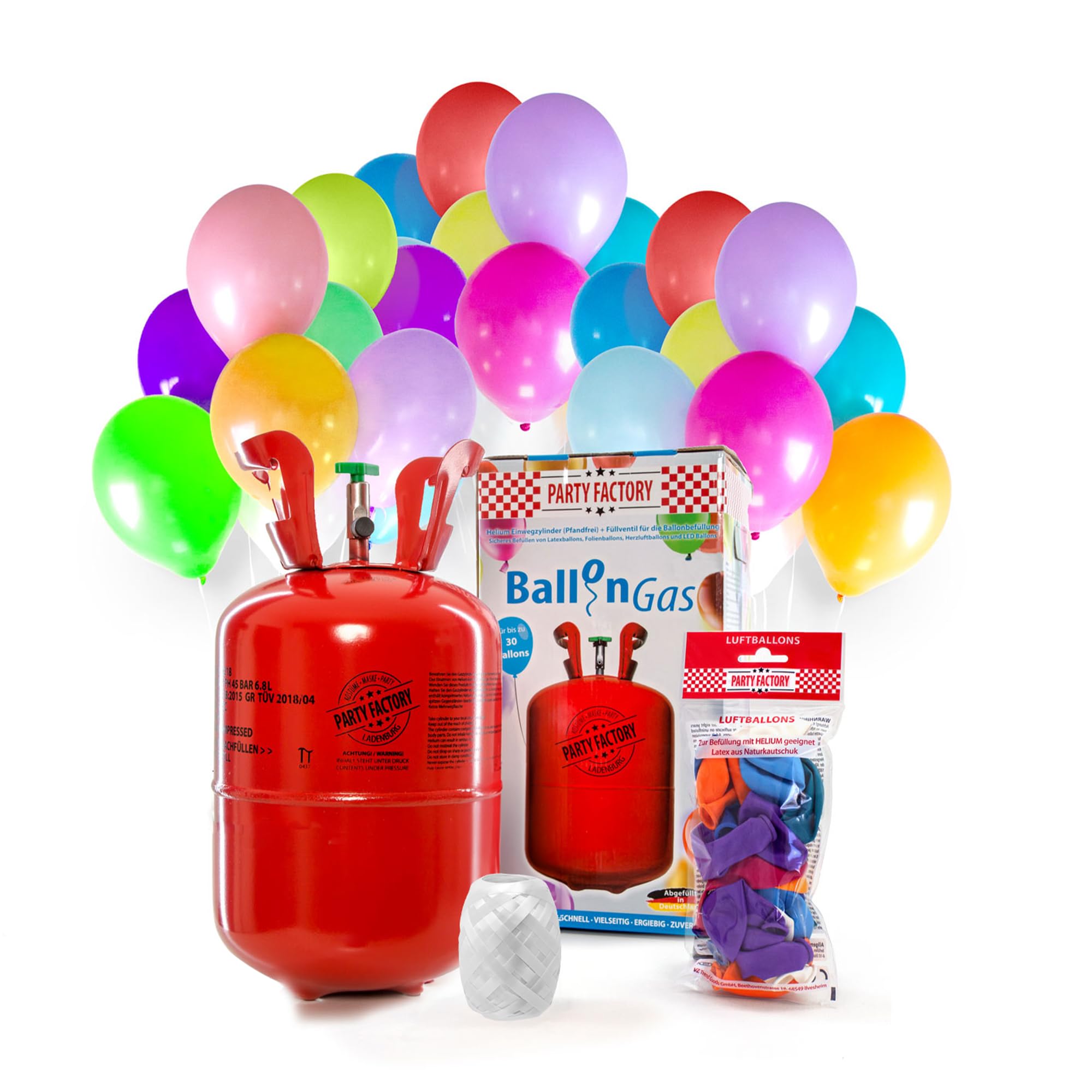 Amazon.com: Party Factory Helium Tank for up to 30 Balloons incl. Latex ...