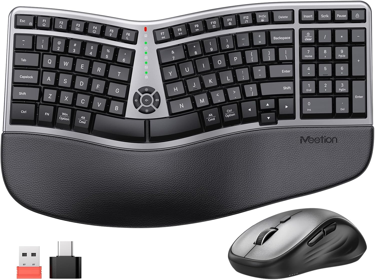 MEETION Ergonomic Wireless Keyboard and Mouse, Split Keyboard with ...