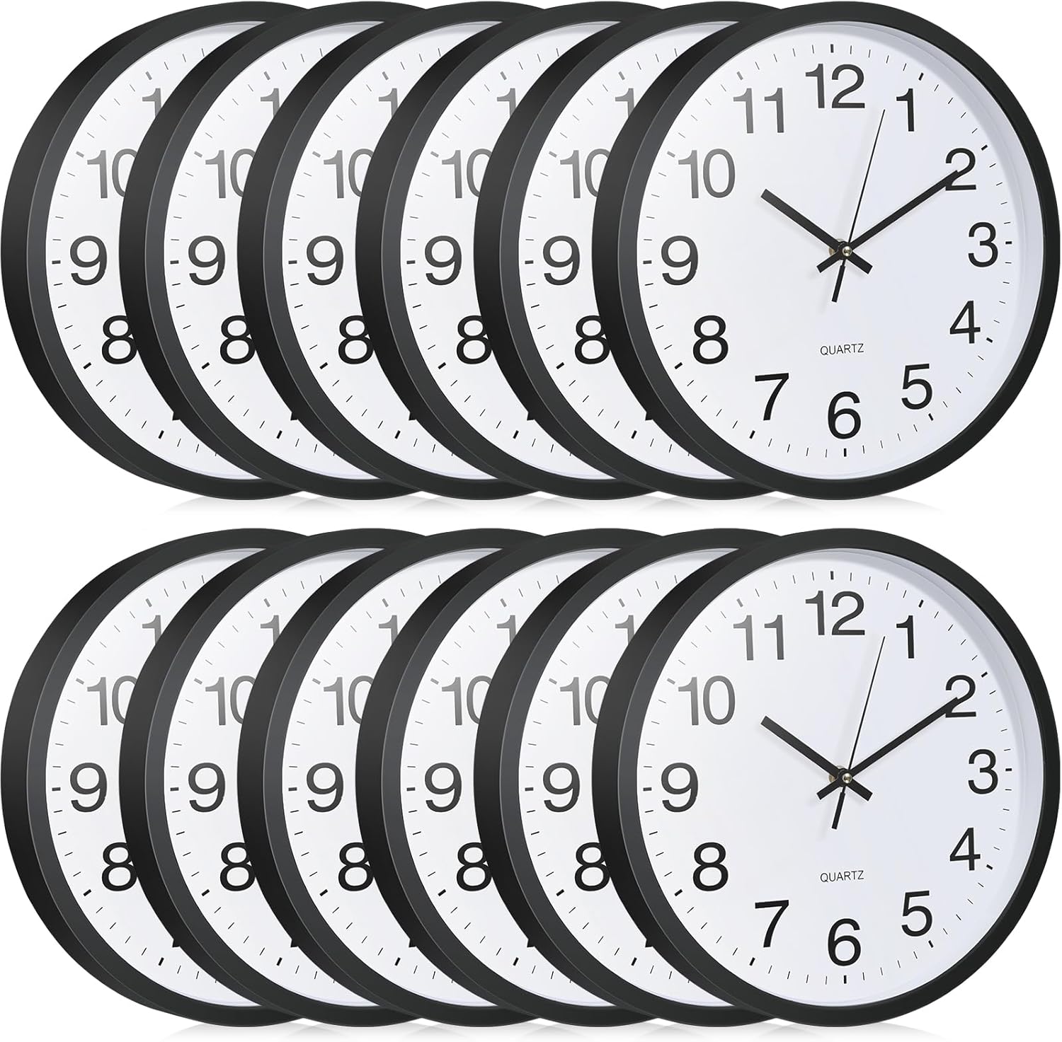 Amazon.com: Inbagi 12 Pieces Silent Wall Clock Large 12 Inches Quartz ...
