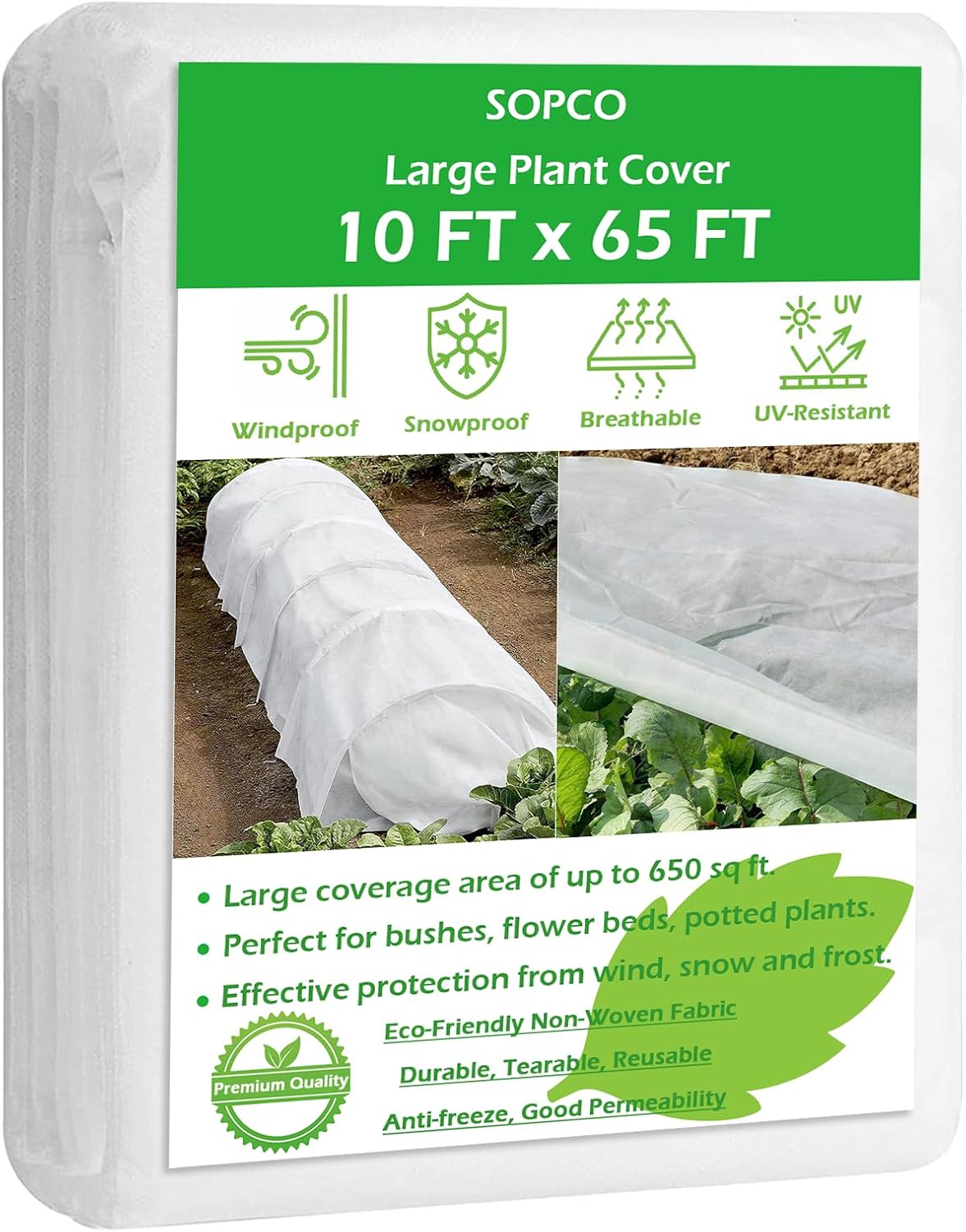 Amazon.com : Large Plant Cover 10 x 65 FT Freeze Protection Cloth ...
