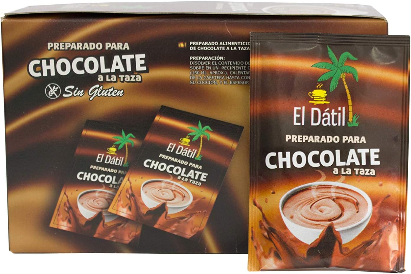 Chocolate a la taza El Dátil sin Glúten estuche de 25 sobres de 30gram ...