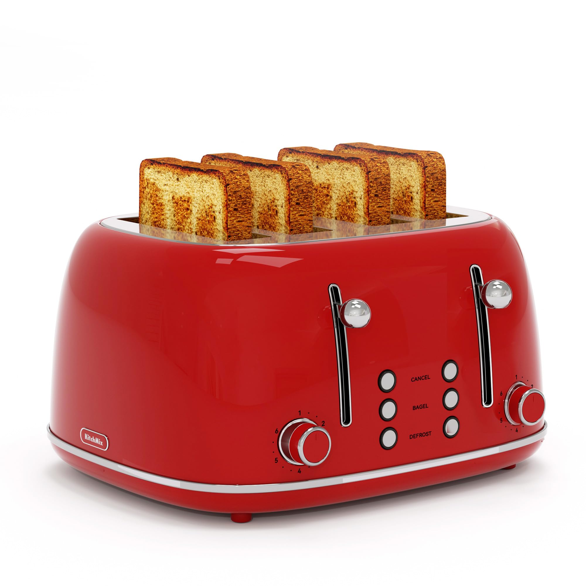 Amazon.com: Toaster 4 Slice, Retro Stainless Toaster with 6 Bread Shade ...