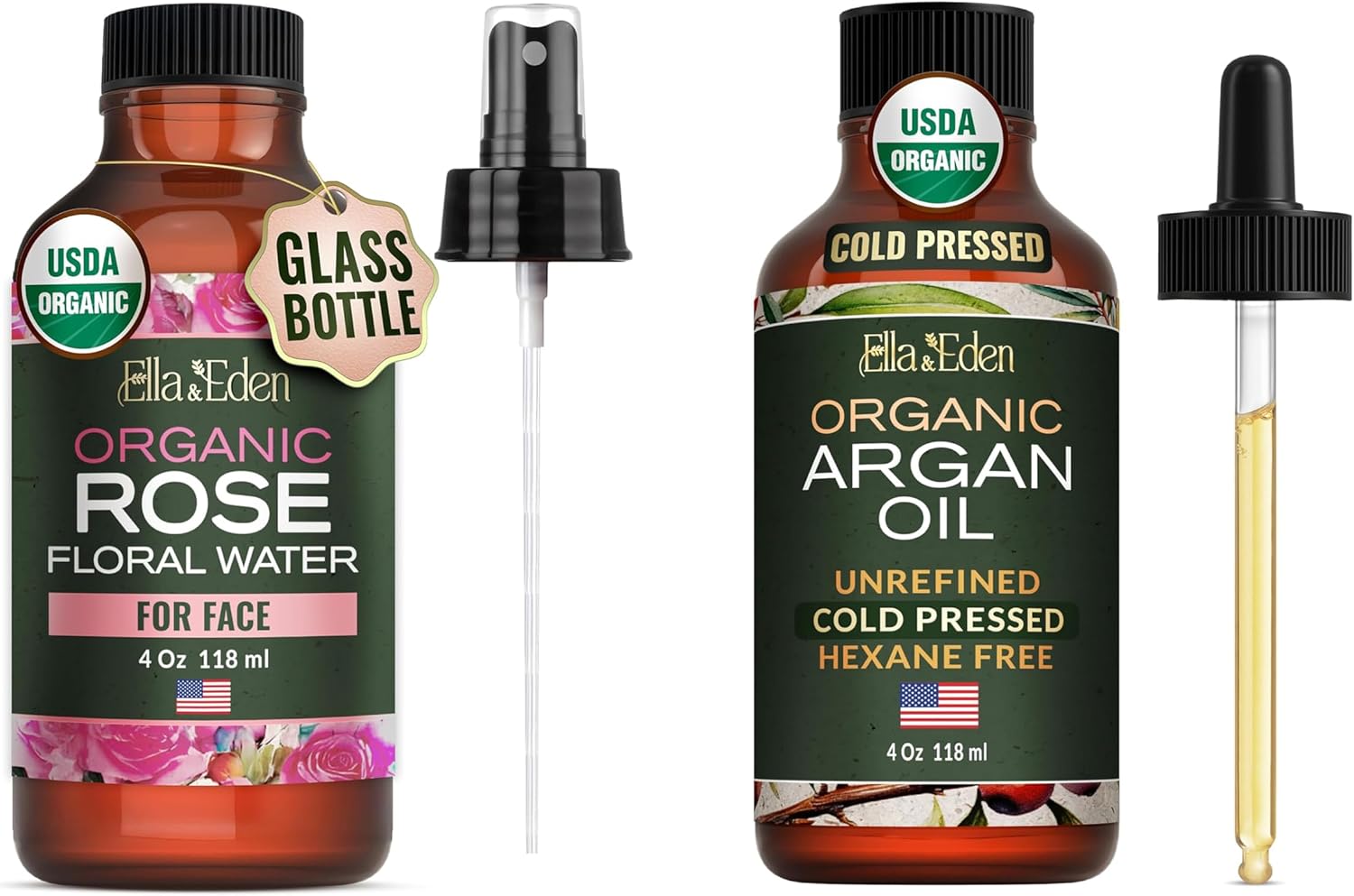 Amazon.com : Ella & Eden Organic Rose Water Spray for Face & Organic ...