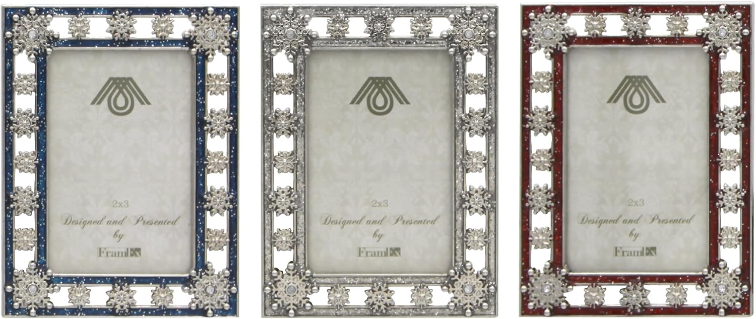Amazon.com: GIFTY GIFTY Christmas Snowflake Mini Ornament Frame Set/Set ...