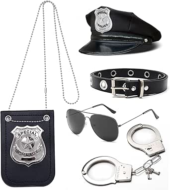 Amazon.com: Changchupsem Police Costume Accessories Kit Cop Hat and ...