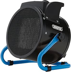 Draper 04566 PTC Fan Heater, 2.8kW, 2 Heat Settings, Blue and Black ...
