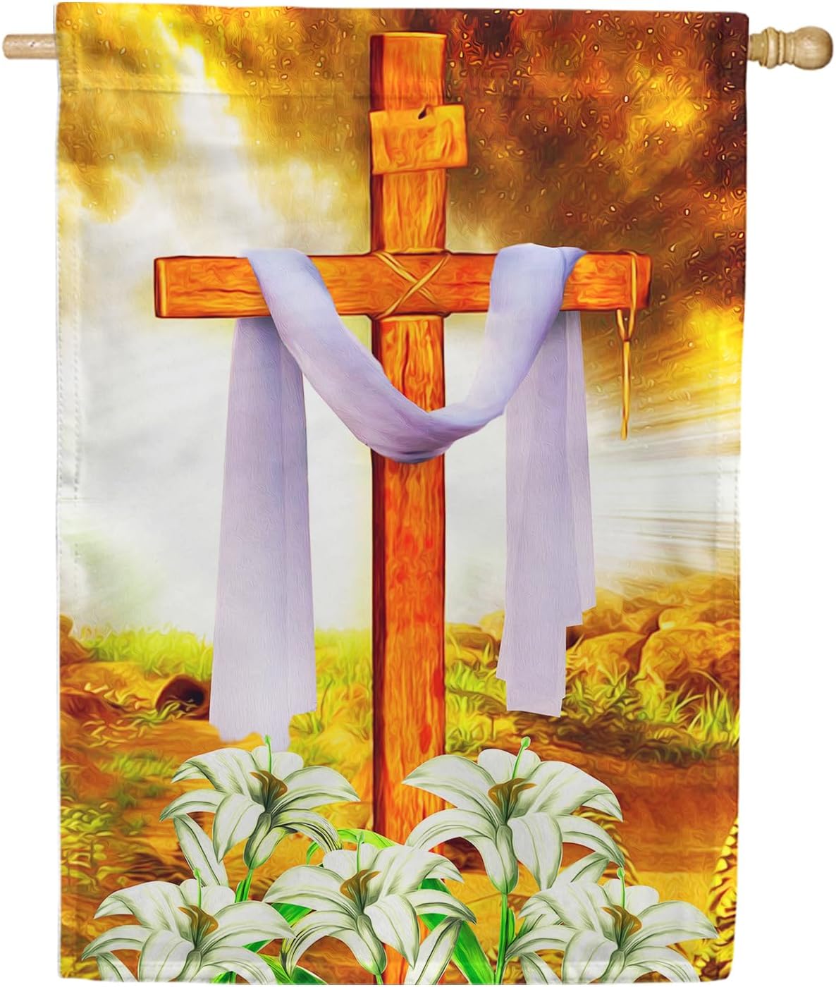 Amazon.com : America Forever Easter Cross House Flag 28 x 40 inch ...