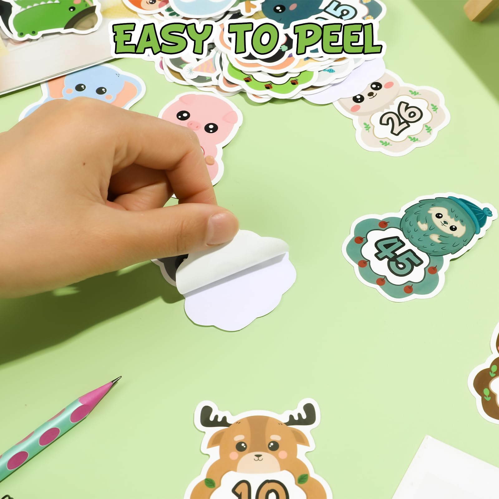 Snapklik.com : 50 Pieces Animal Numbers Stickers, Colorful Mini Number ...