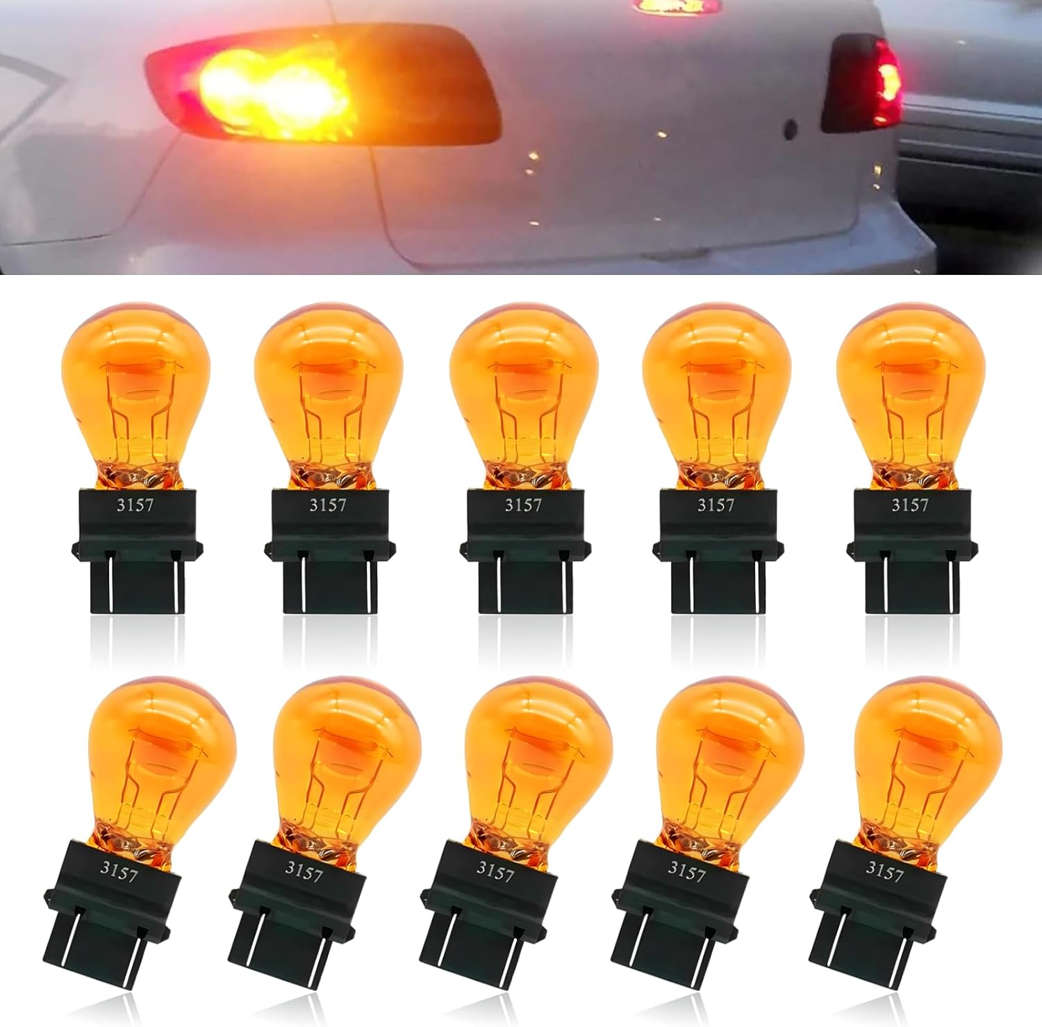 Amazon.com: gunroil 10 Pack 3157 Car Brake Light Bulb Replacement, 12V ...
