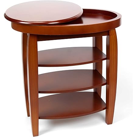 Greenhurst Swivel Top Side Table in a Mahogany Finish with a Hidden ...