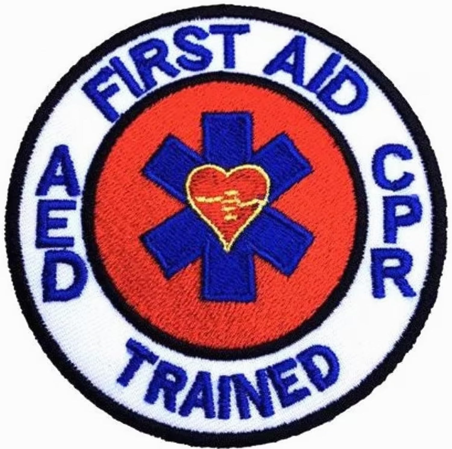 Amazon.com: First Aid AED CPR Trained Patch (3 Inch) Embroidered (Hook ...