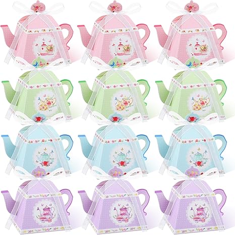 Amazon.com: Seajan 48 Pcs Tea Party Treat Gift Boxes Teapot Favor Boxes ...