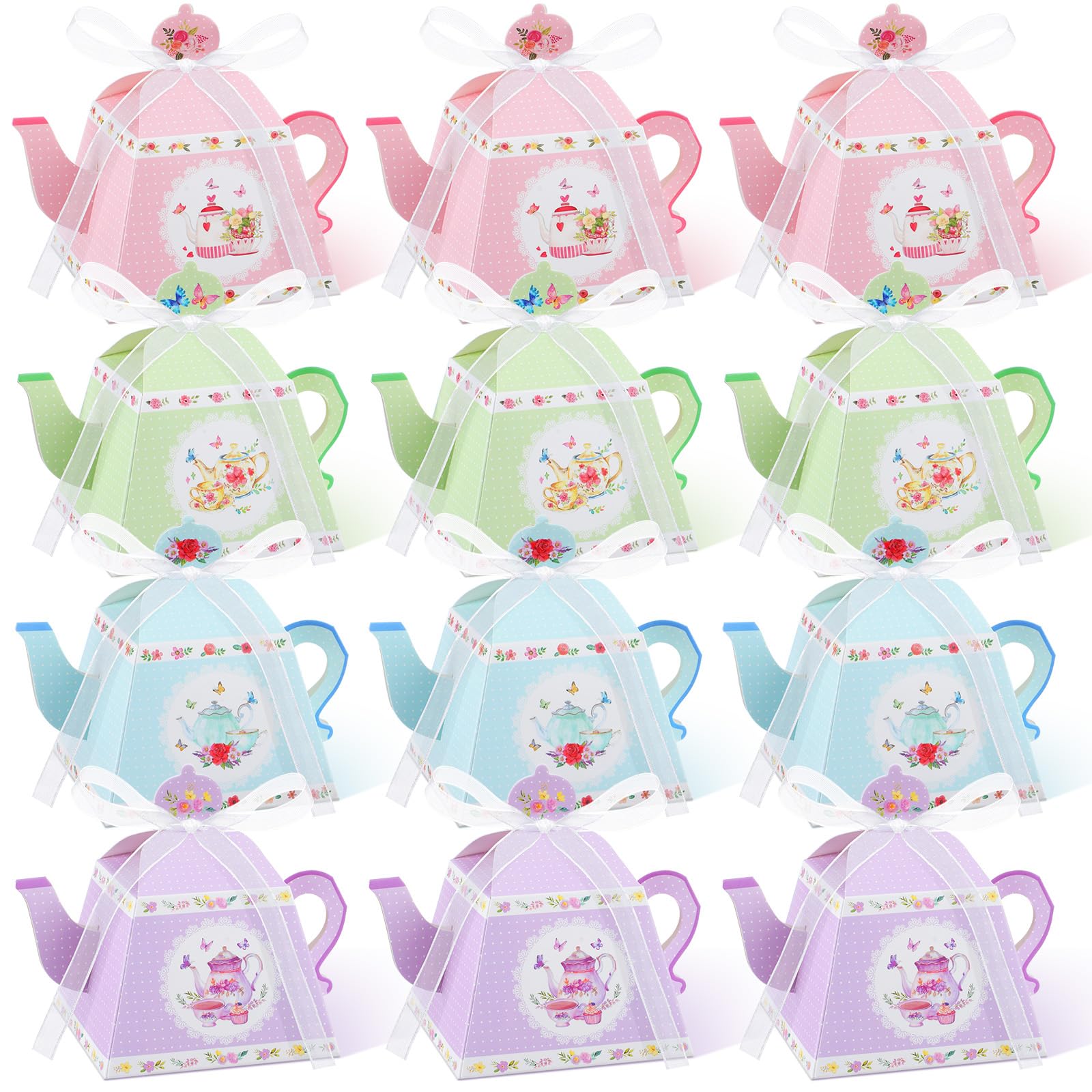 Amazon.com: Seajan 48 Pcs Tea Party Favor Boxes Tea Party Treat Gift ...