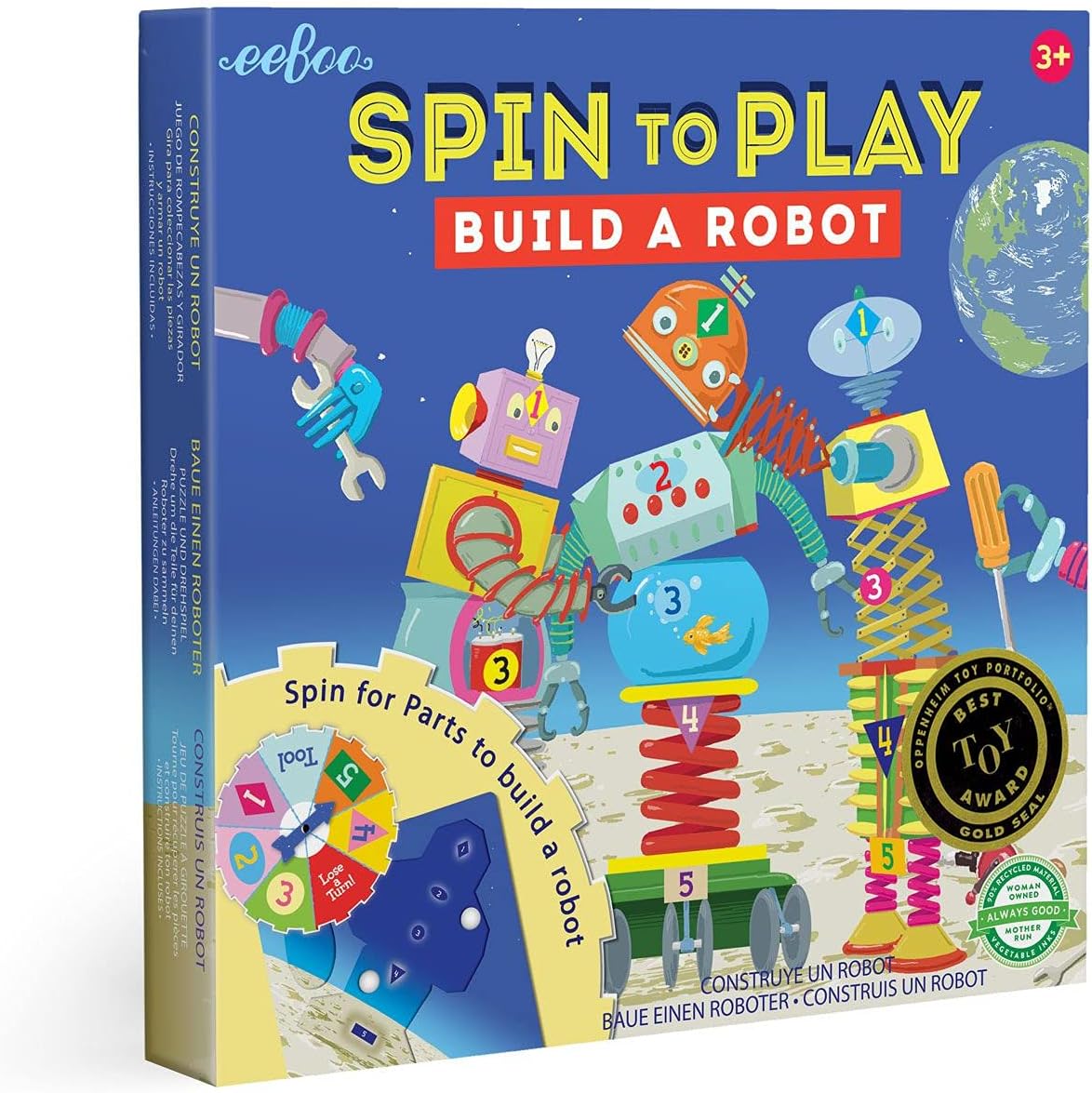 Amazon.com: eeBoo Build A Robot Spinner Puzzle Game : Toys & Games
