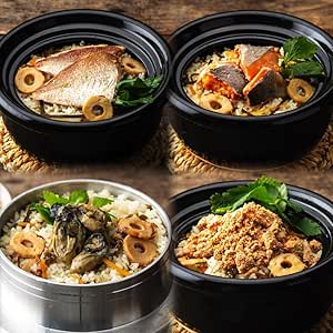 Amazon.co.jp: Ishinomaki Kinka Kamameshi, Set of 4 Types, Sea Bream ...