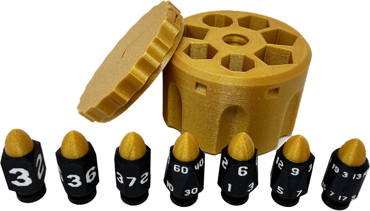 Amazon.com: Munnygrubbers - Plastic Bullet Dice 7 Pc D20 Set with ...