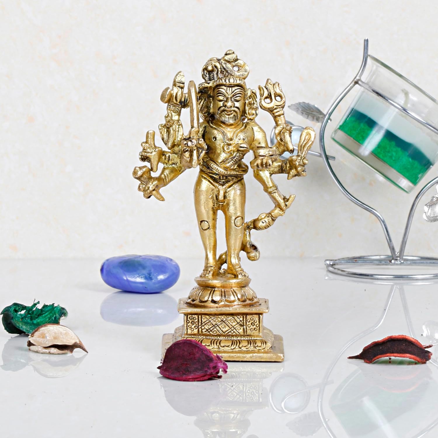 ARTVARKO Brass Idol Kaal Bhairav Murti Kalbhairav Bhairo Baba Kaala ...