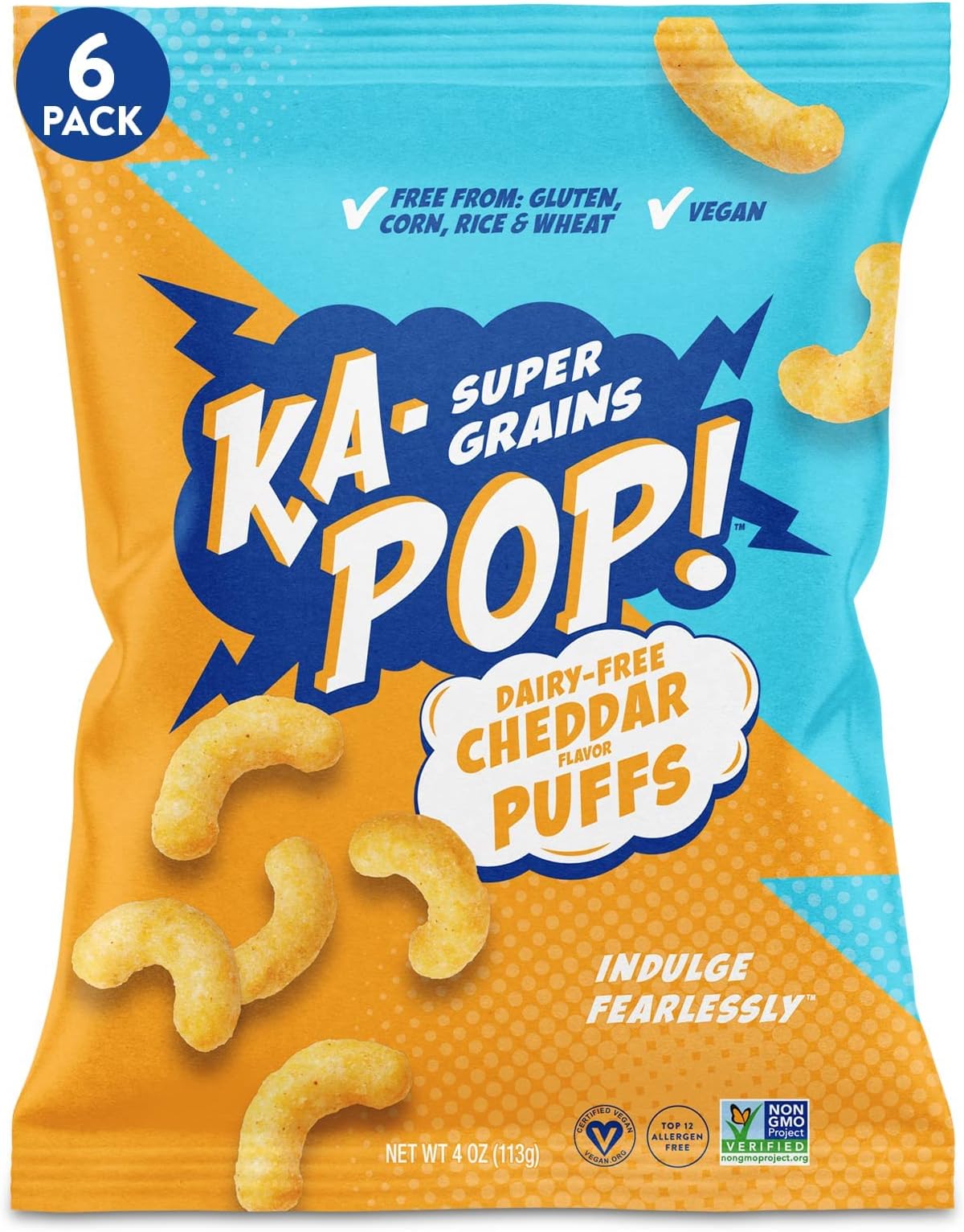 Amazon.com: Ka-Pop! Popped Puffs - Vegan Cheddar | Gluten, Corn and ...